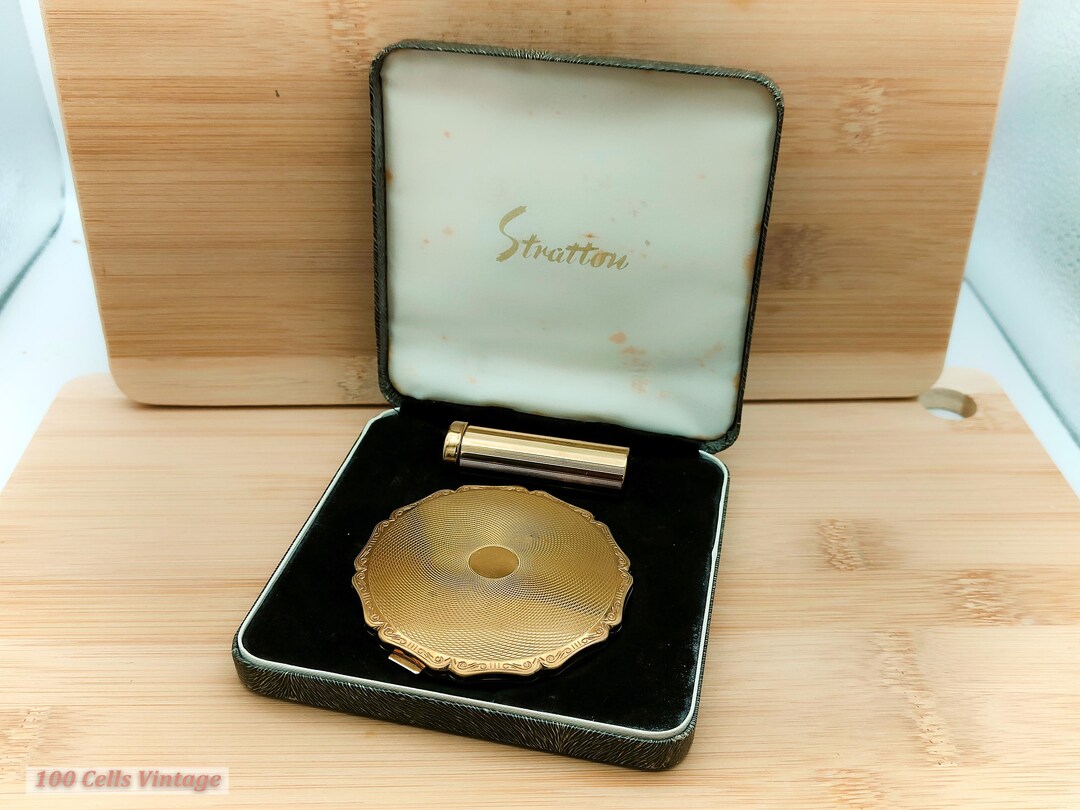 Stratton Boxed Art Deco Gold Lipstick & Vintage Make Up/powder Compacts ...