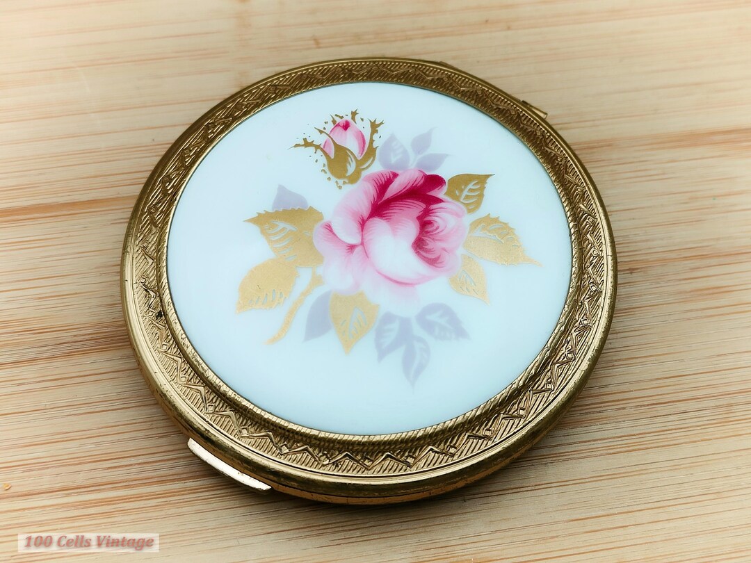 Regent of London AS SEEN Floral Gold Tone-vintage Make Up/powder ...