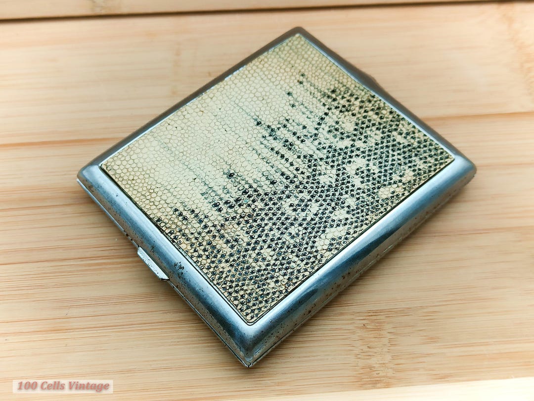 Snakeskin Vintage Cigarette Case-tobacciana-0bl - Etsy