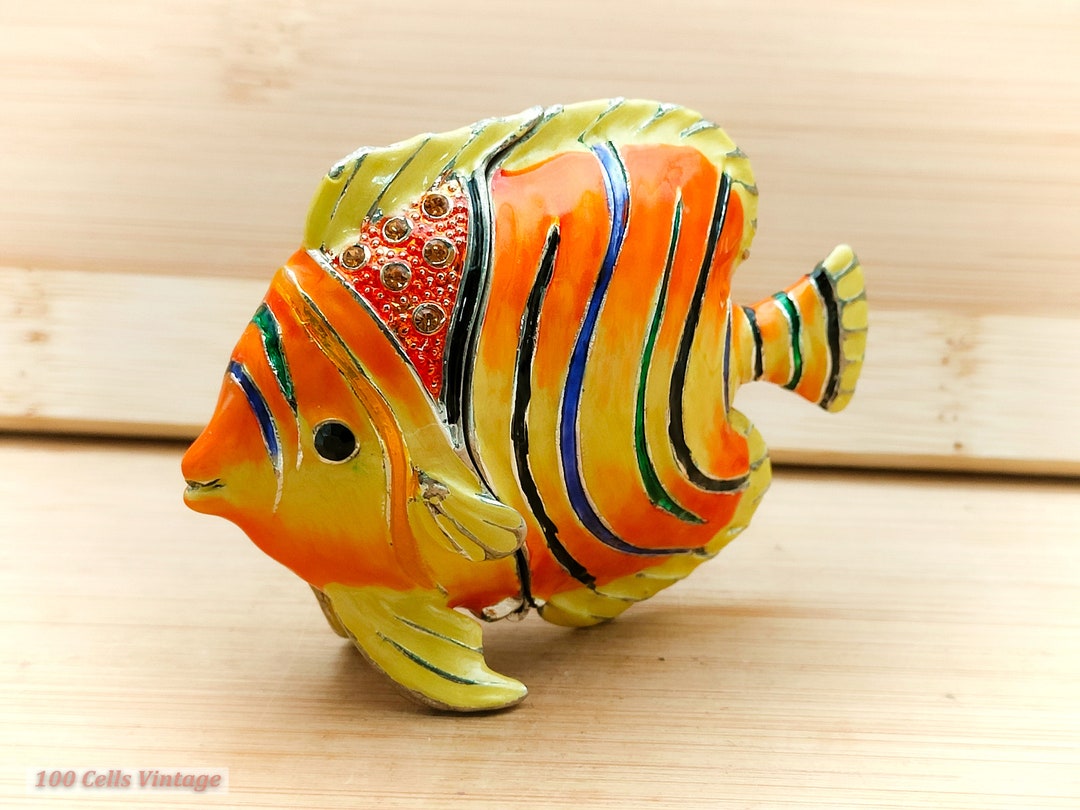 Tropical Fish-rucinni Enameled-8cm-collectable Trinket/pill/jewellery ...