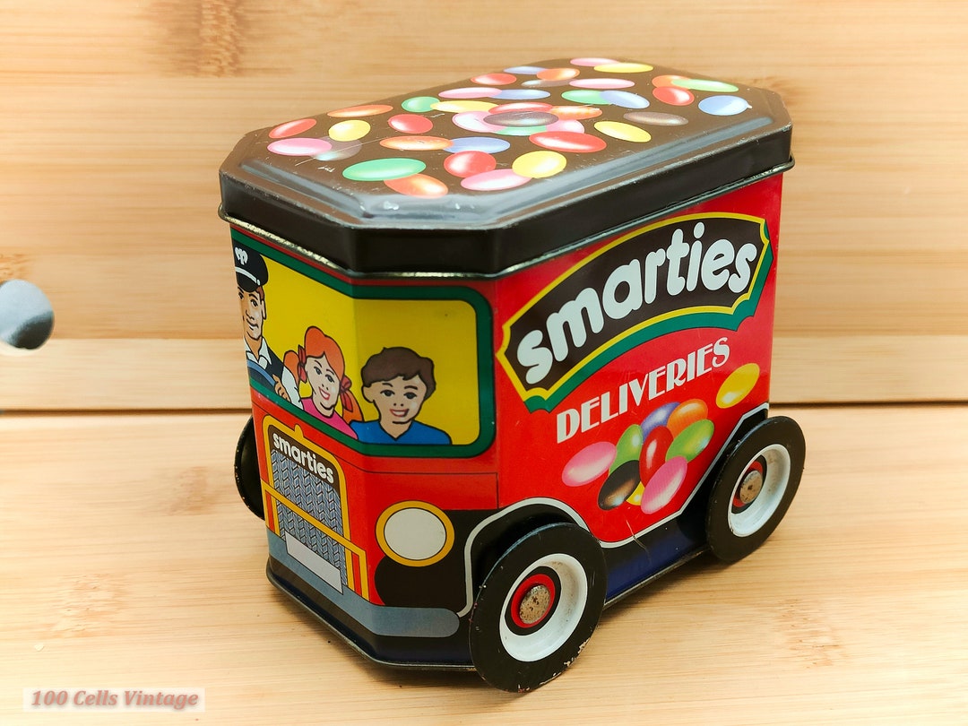 Smarties Van/bus/vehicle With Wheels Vintage Sweet Tin 12cm - Etsy
