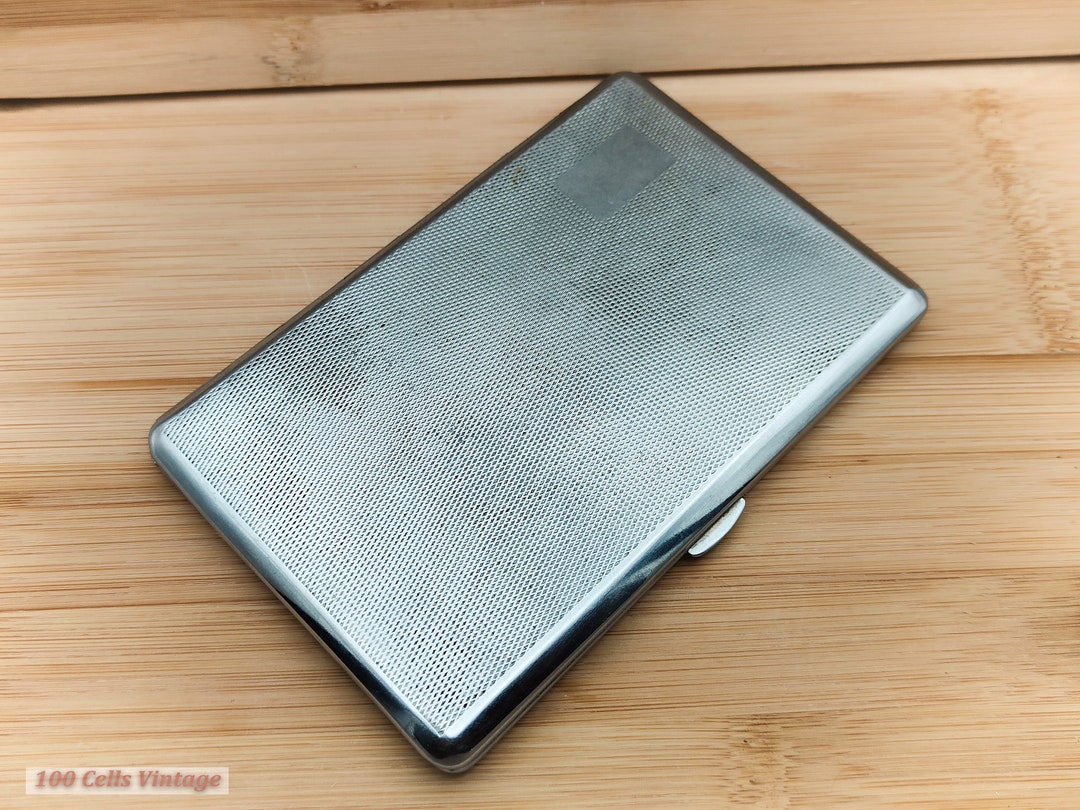 Silver Tone Metal Vintage Cigarette Case-tobacciana-0li - Etsy