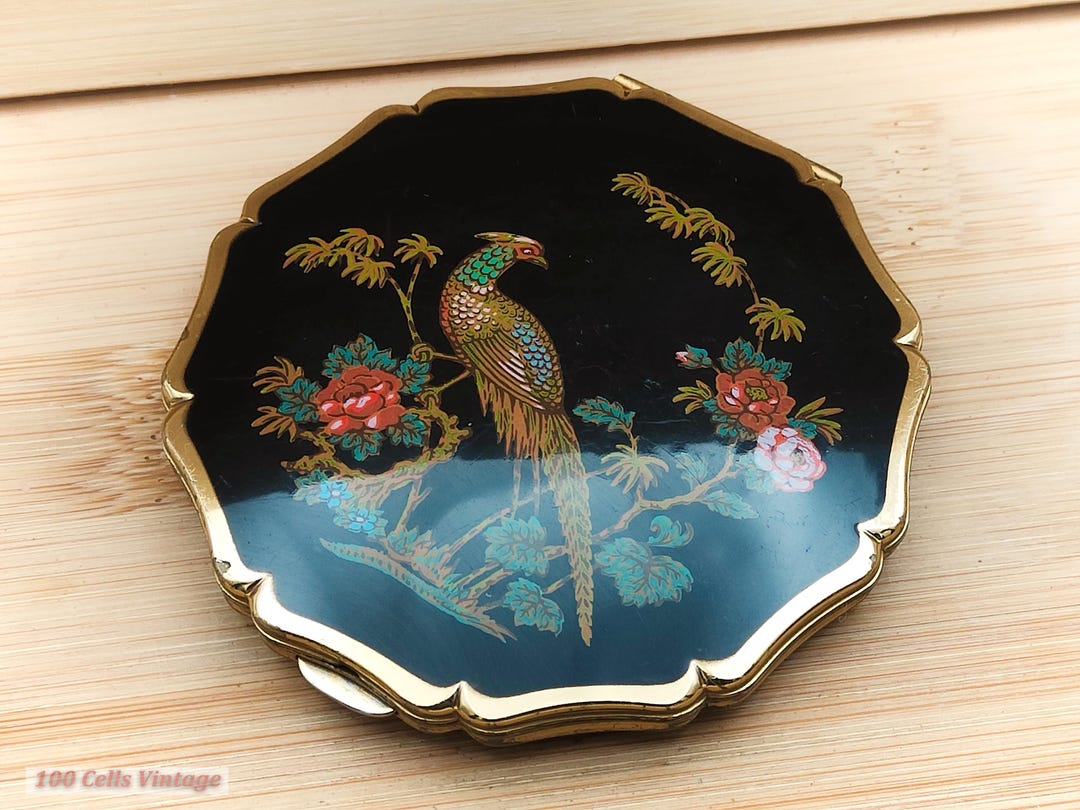 Stratton Gold and Black Pheasant-vintage Make Up/powder Compact-0pi - Etsy