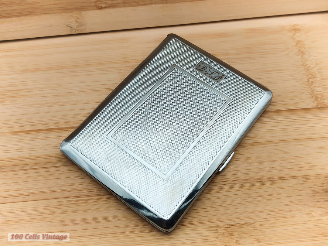 Kincraft Art Deco Silver Tone Metal Vintage Cigarette Case-tobacciana ...