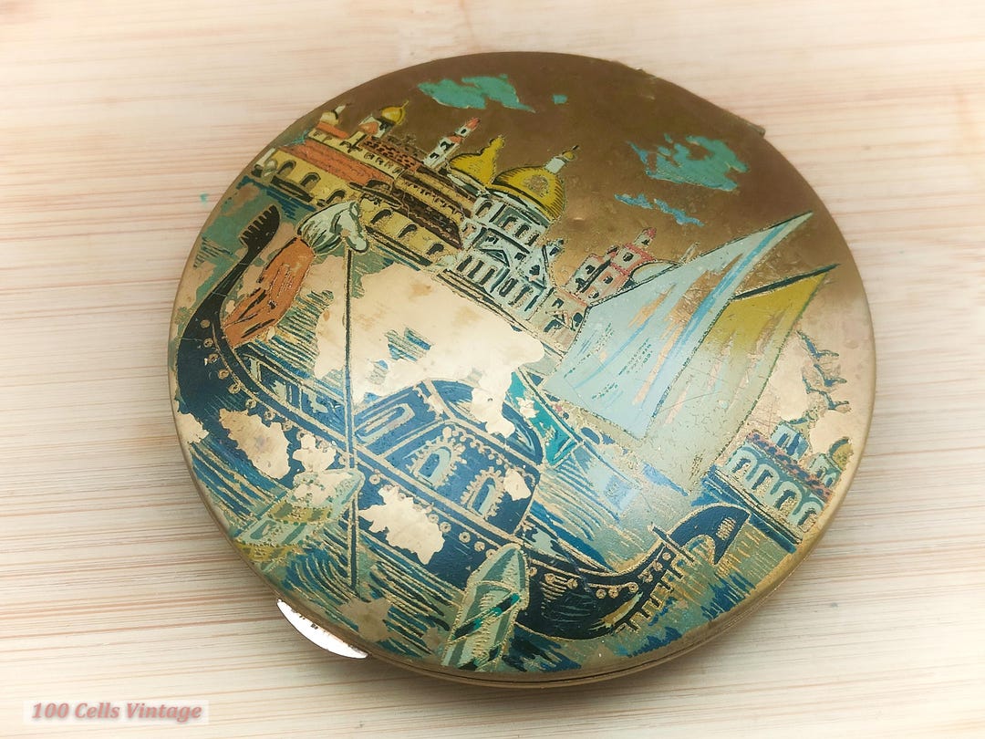 Vanity Fair-imperfect-gondola-vintage Make Up/powder Mirror Compact-204 ...
