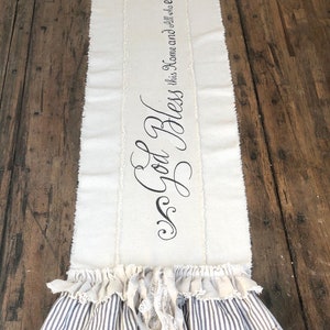 Custom Table Runner With Saying,multi Ruffle Table Runner,ivory White ...