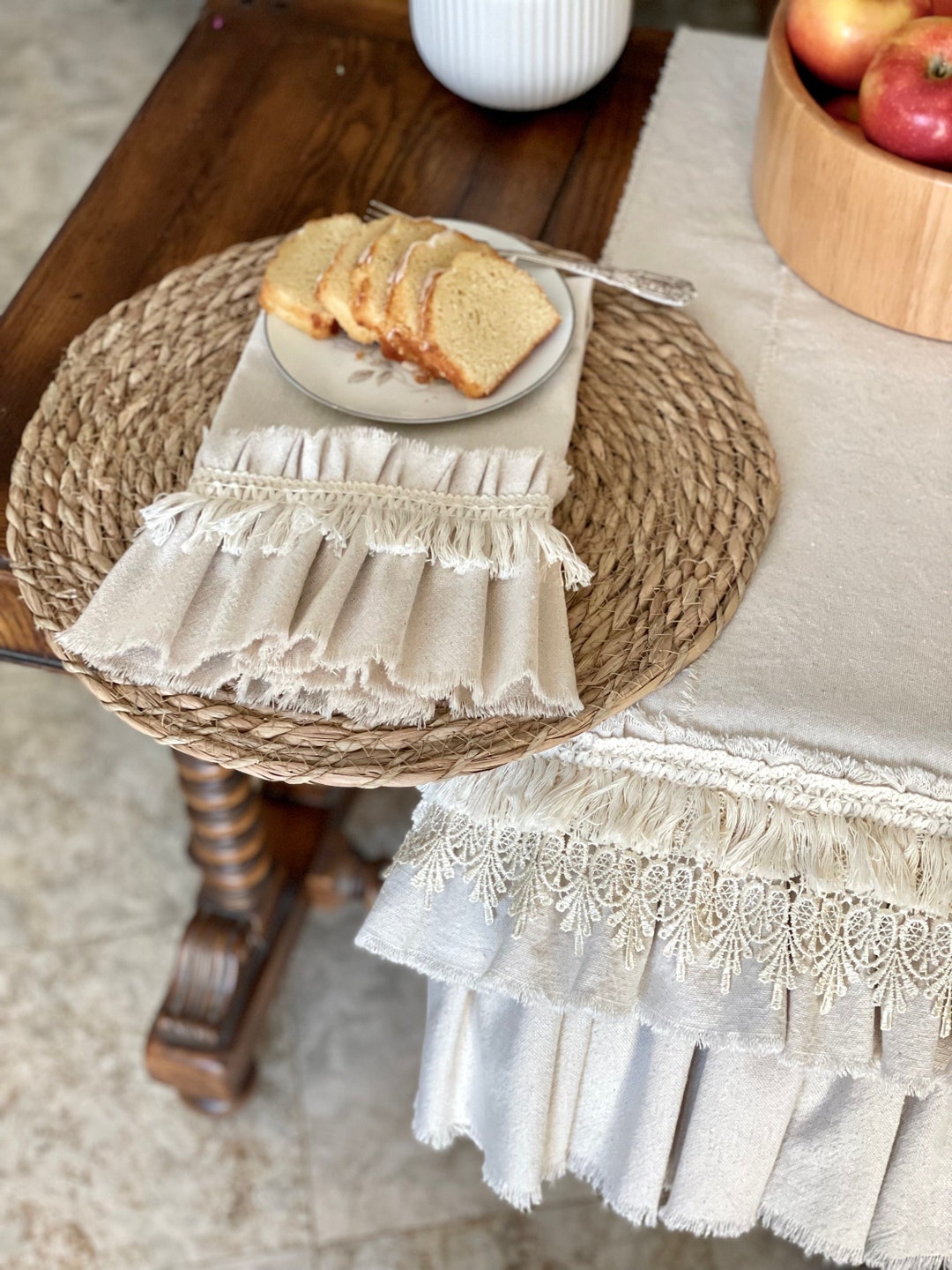Modern Farmhouse Boho Napkins With Frayed Edges|100% Cotton, Custom ...