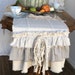 Custom Table Runner,multi Ruffle Table Runner,ivory Cotton Canvas,navy ...