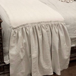 Custom Bed Scarf,bed Runner,long Ruffle,ivory White,linen Cotton Canvas ...