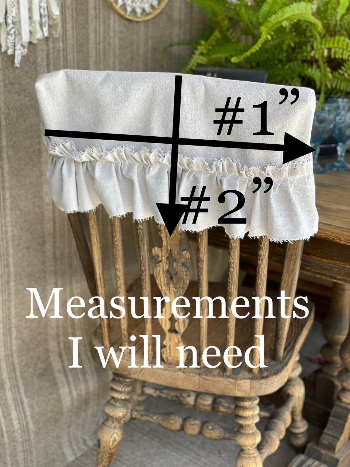 Custom Chair Back Coverwith Raw Frayed Edges Rufflesivory - Etsy