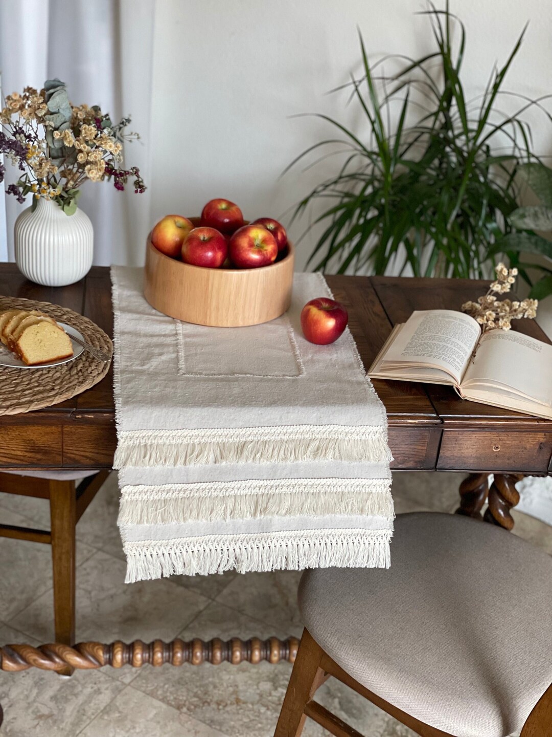 Custom Made Table Runner,dresser Runner With Fringes,dining Room Table ...