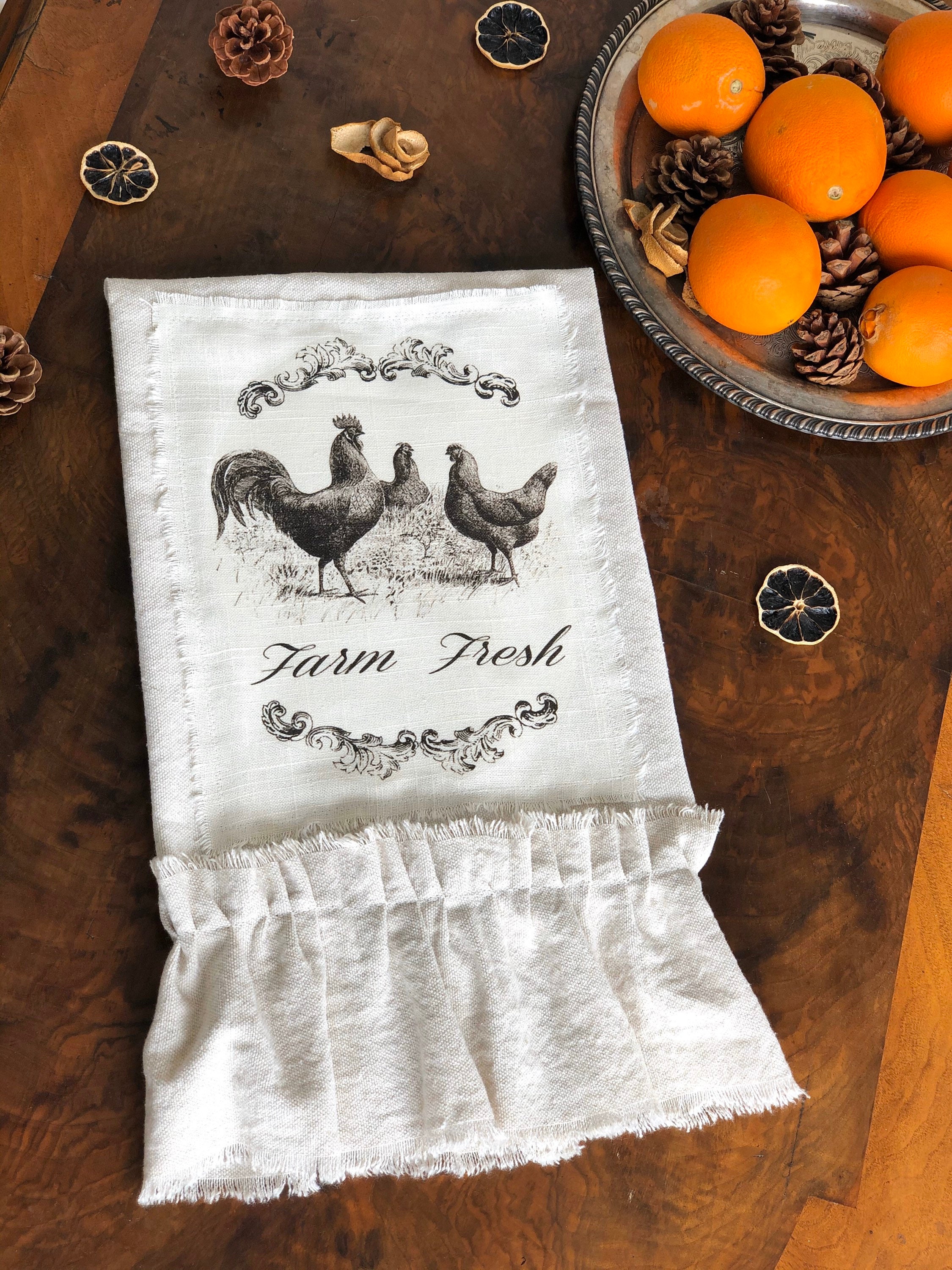 Unique Kitchen Towel w rufflesIvoryBathroom TOWELFunny | Etsy