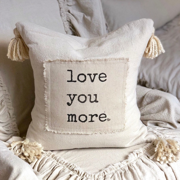 Love You More Pillow - Etsy