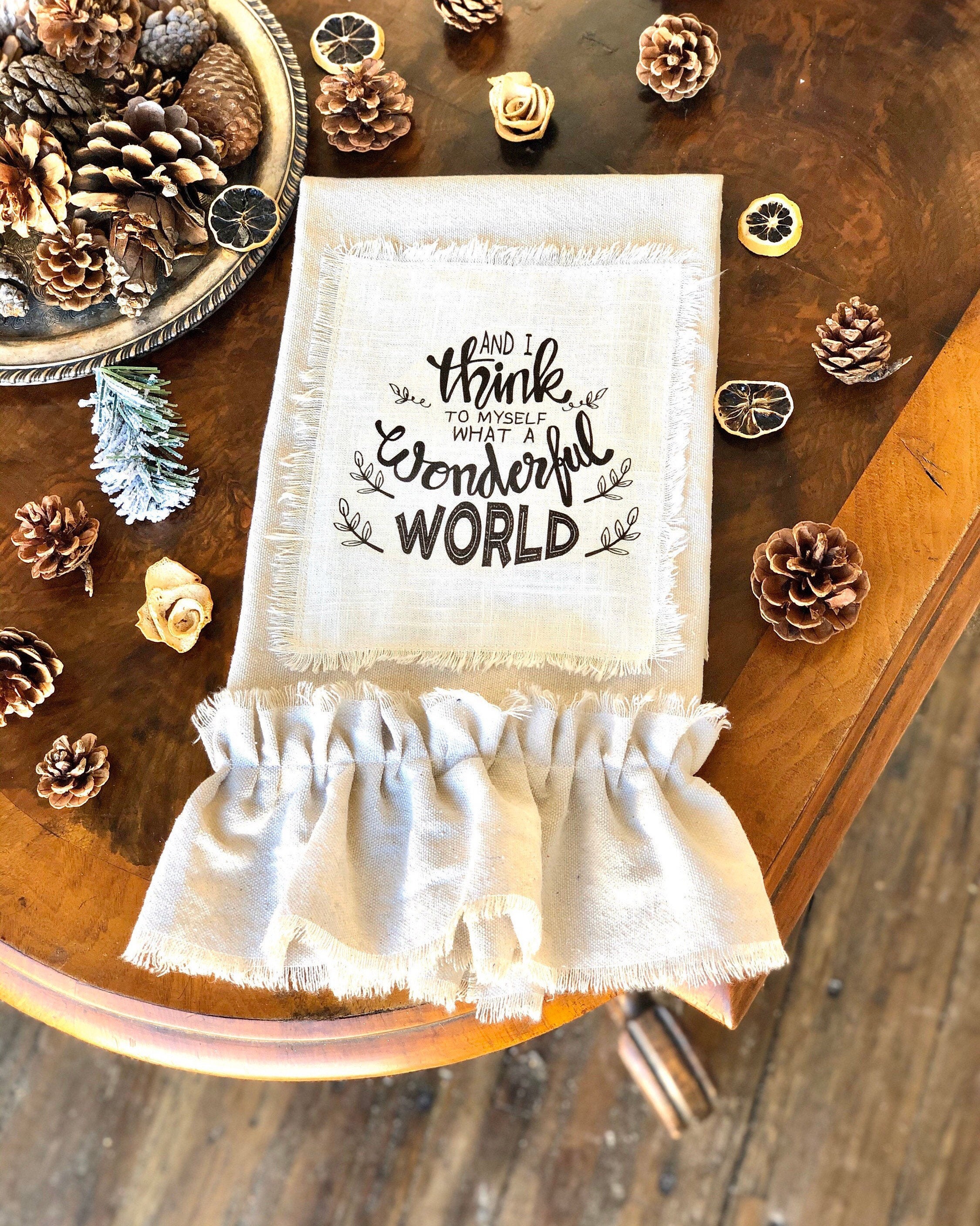 Unique Kitchen Towels w rufflesIvoryBathroom TOWELFunny | Etsy