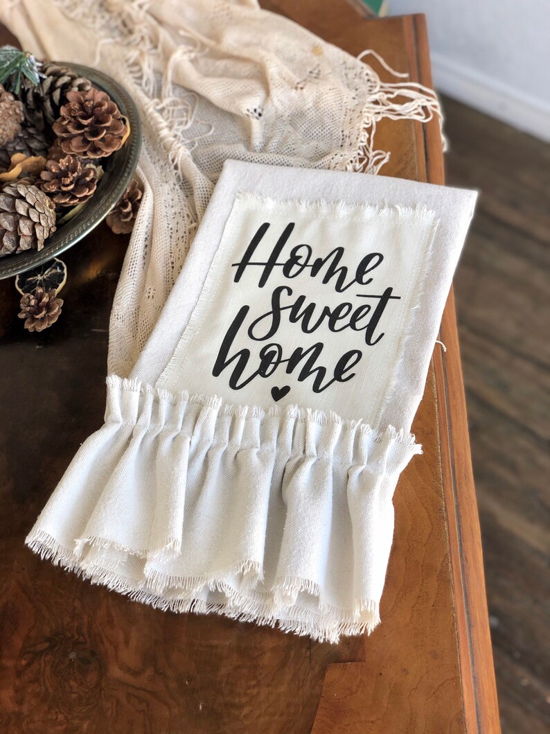 Unique Kitchen Towels W Rufflescreamy Whitebathroom - Etsy