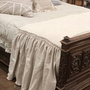 Custom Bed Scarf,bed Runner,long Ruffle,ivory White,linen Cotton Canvas ...