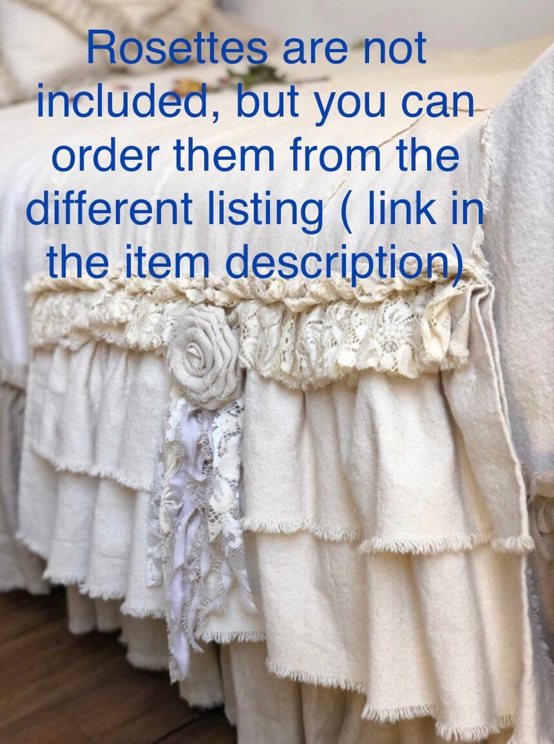 Custom Bed Scarf Bed Runner Long Multi Ruffle Ivory White | Etsy