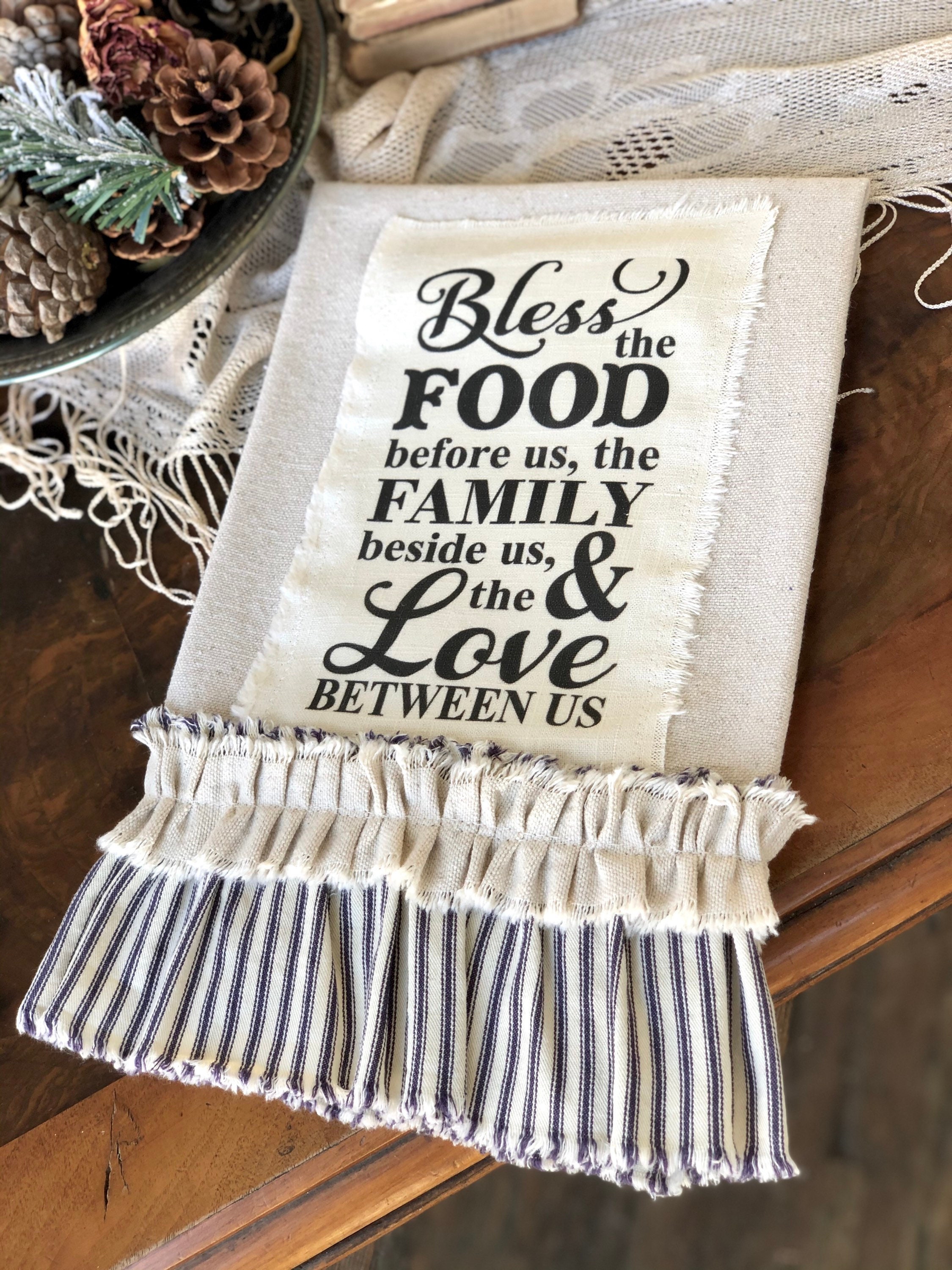 Unique Kitchen Towels With Ruffle,thankful,grateful,blessed,funny ...
