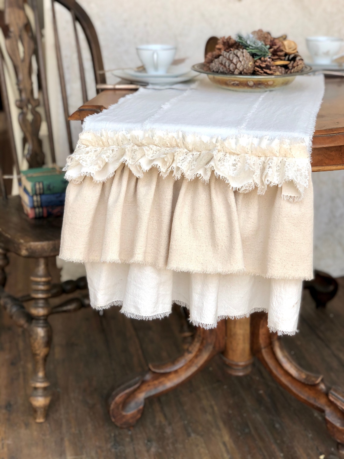 Custom Table Runnerraw Frayed Edge Multi Ruffletable | Etsy