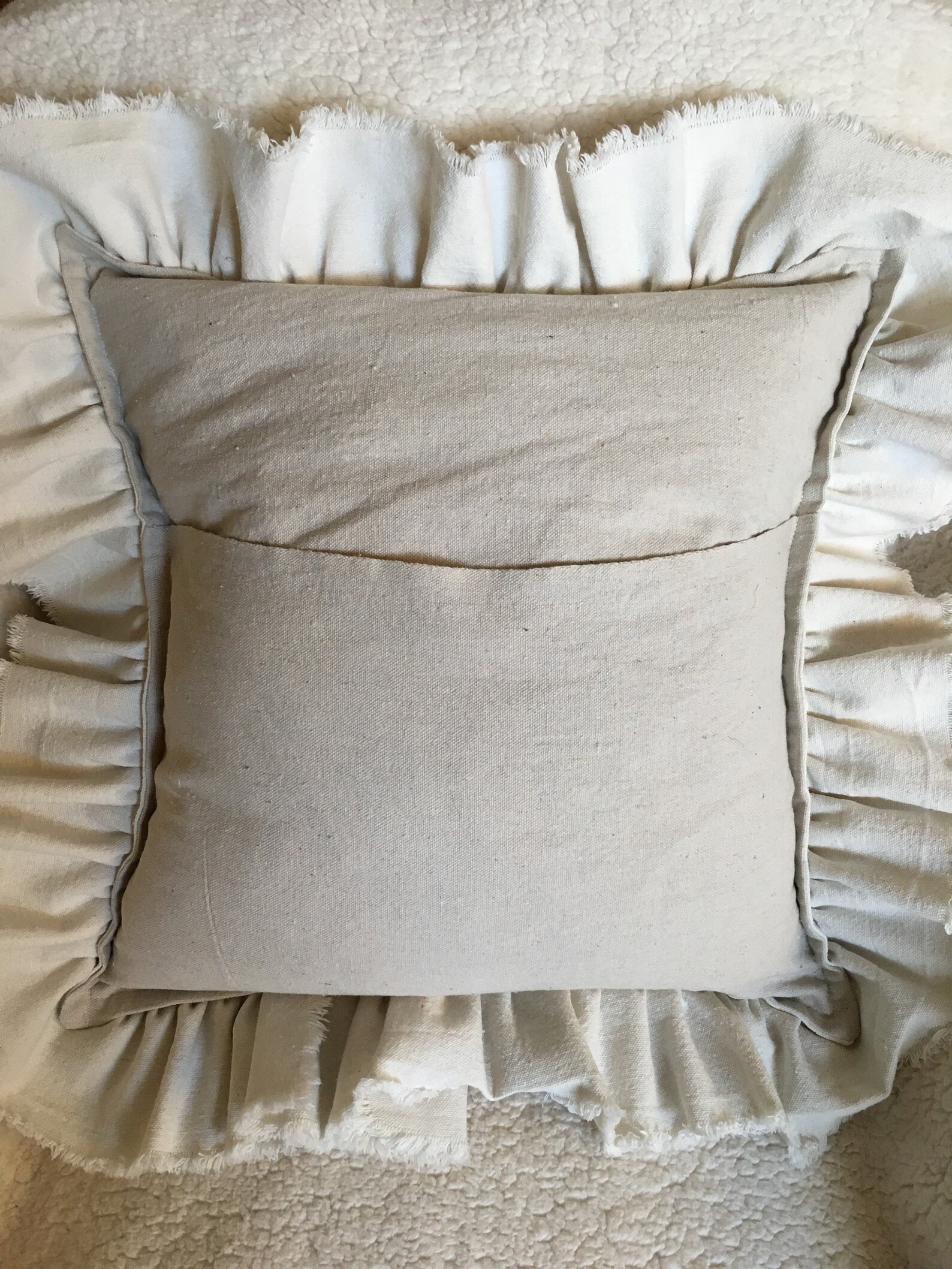 Custom Pillow Canvas Cover Case With Ruffles Sayings Rose French ...