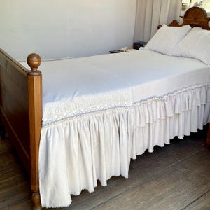 Custom Bed Scarf With Elegant Cotton Lace|bed Runner With Long Ruffle ...