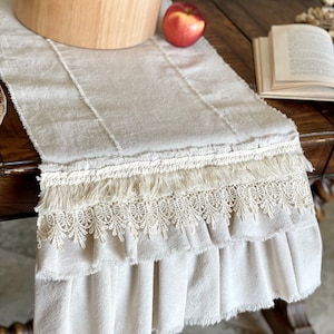 Custom Made Table Runner,dresser Runner With Ruffle,lace,fringes,cotton ...