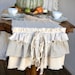 Custom Table Runner,multi Ruffle Table Runner,ivory Cotton Canvas,navy ...
