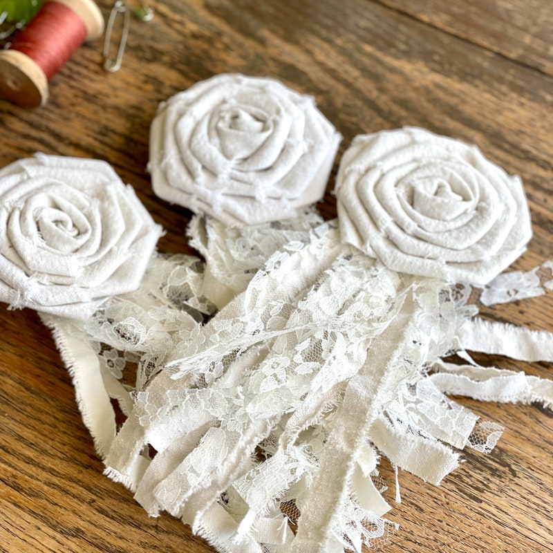 Rosette Dress White - Etsy