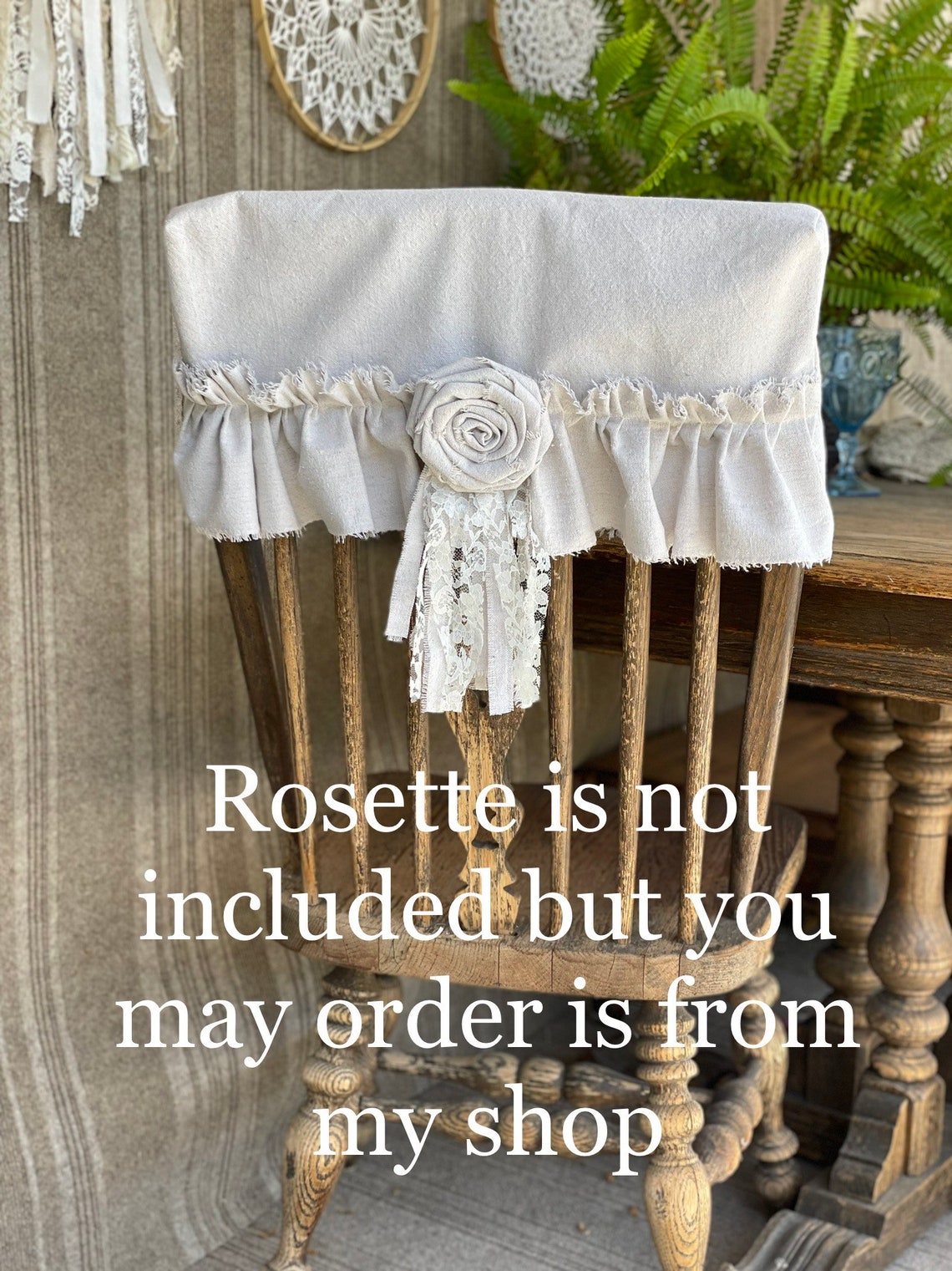 Custom Chair Back Coverwith Raw Frayed Edges Rufflesivory - Etsy