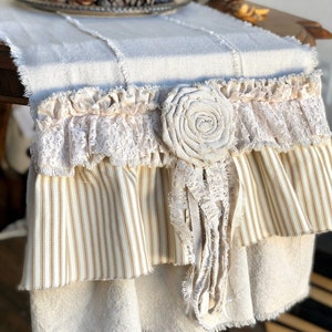 Custom Table Runner or Dresser Runner,multi Ruffle,ticking Ruffles ...