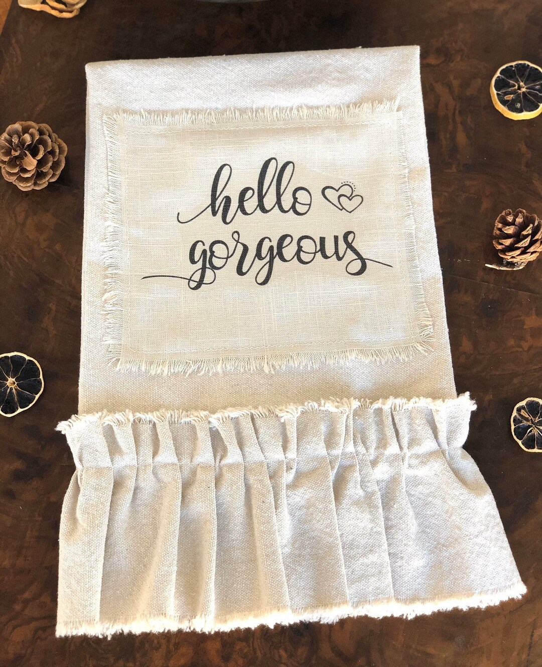 Unique Kitchen Towels W Ruffles,ivory,bathroom Towel,funny Saying Towel ...