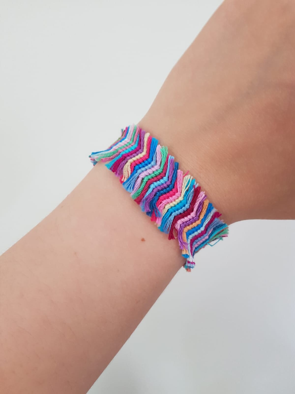 Small Multicoloured Fringe Cotton Friendship Bracelet - Etsy