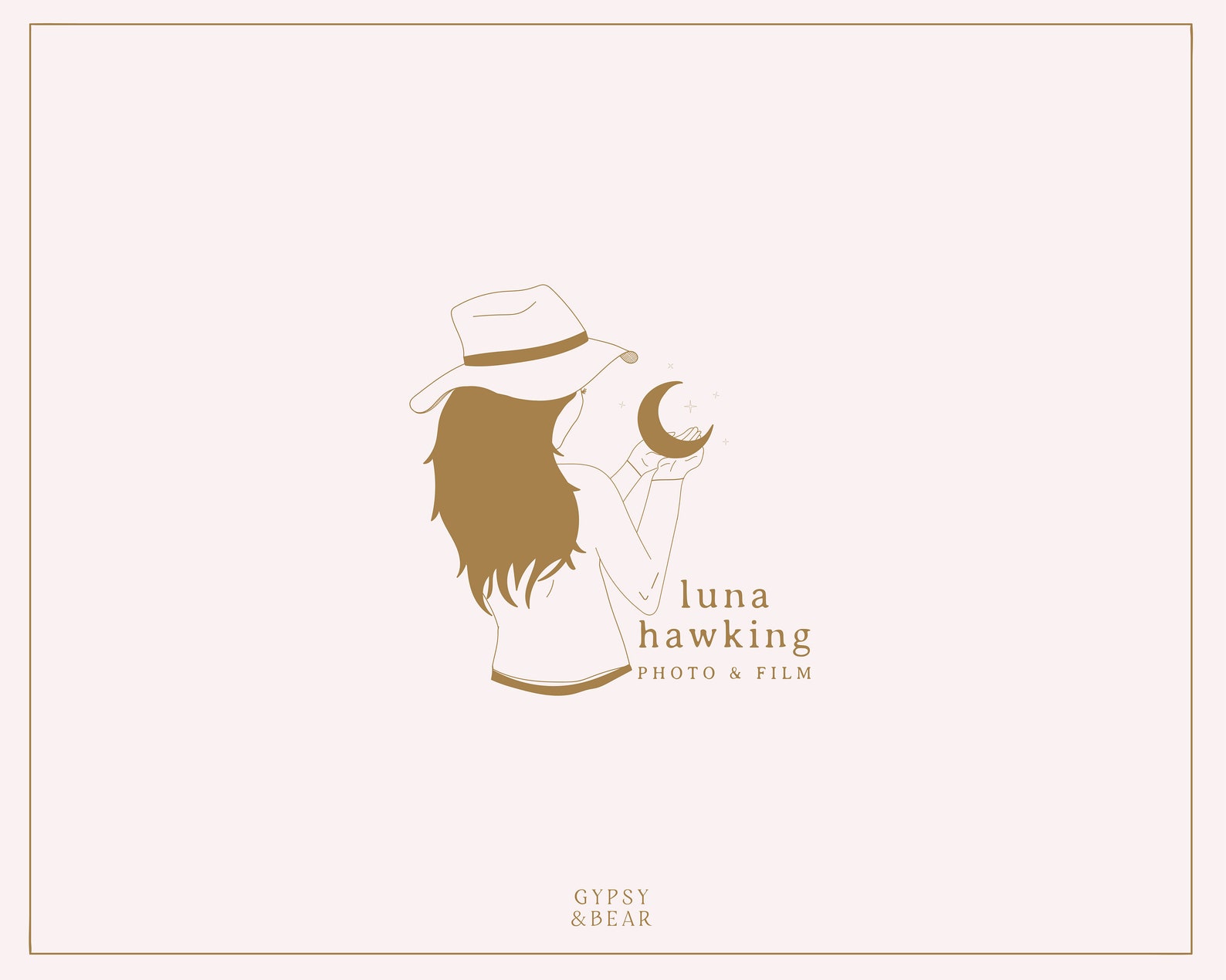 Premade Logo, Gypsy Logo, Moon Logo, Hand Drawn Logo, Magic Logo, Boho ...