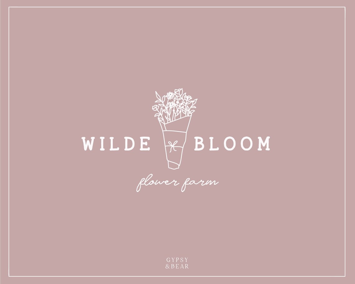 Premade Logo, Florist Logo, Flower Farm Logo, Floral Logo, Hand Drawn ...