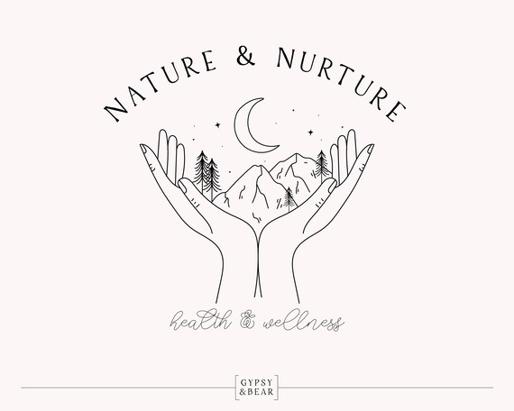 Hand Mountain Logo Premade Logo, Hand Logo, Mountain Logo, Wild Logo,
