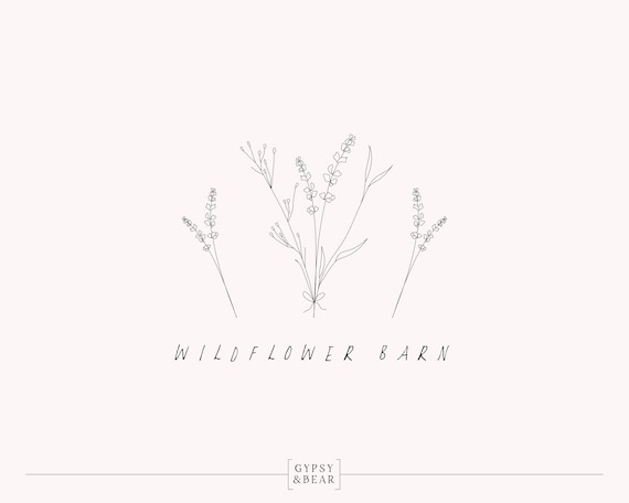 Premade Logo Floral Logo Wildflower Logo Flower Logo - Etsy