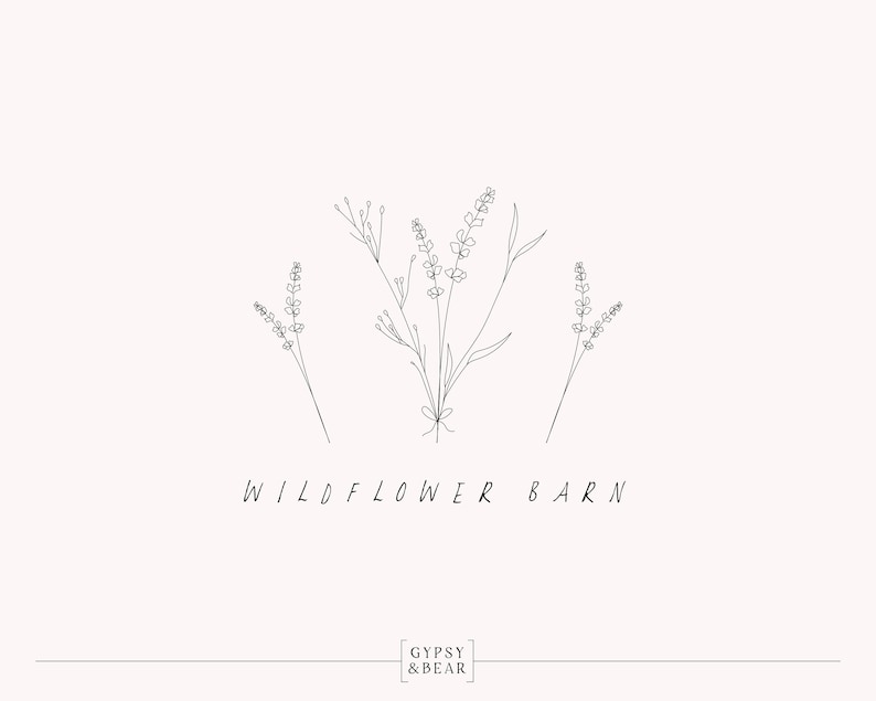 Premade Logo, Floral Logo, Wildflower Logo, Flower Logo, Florist Logo ...