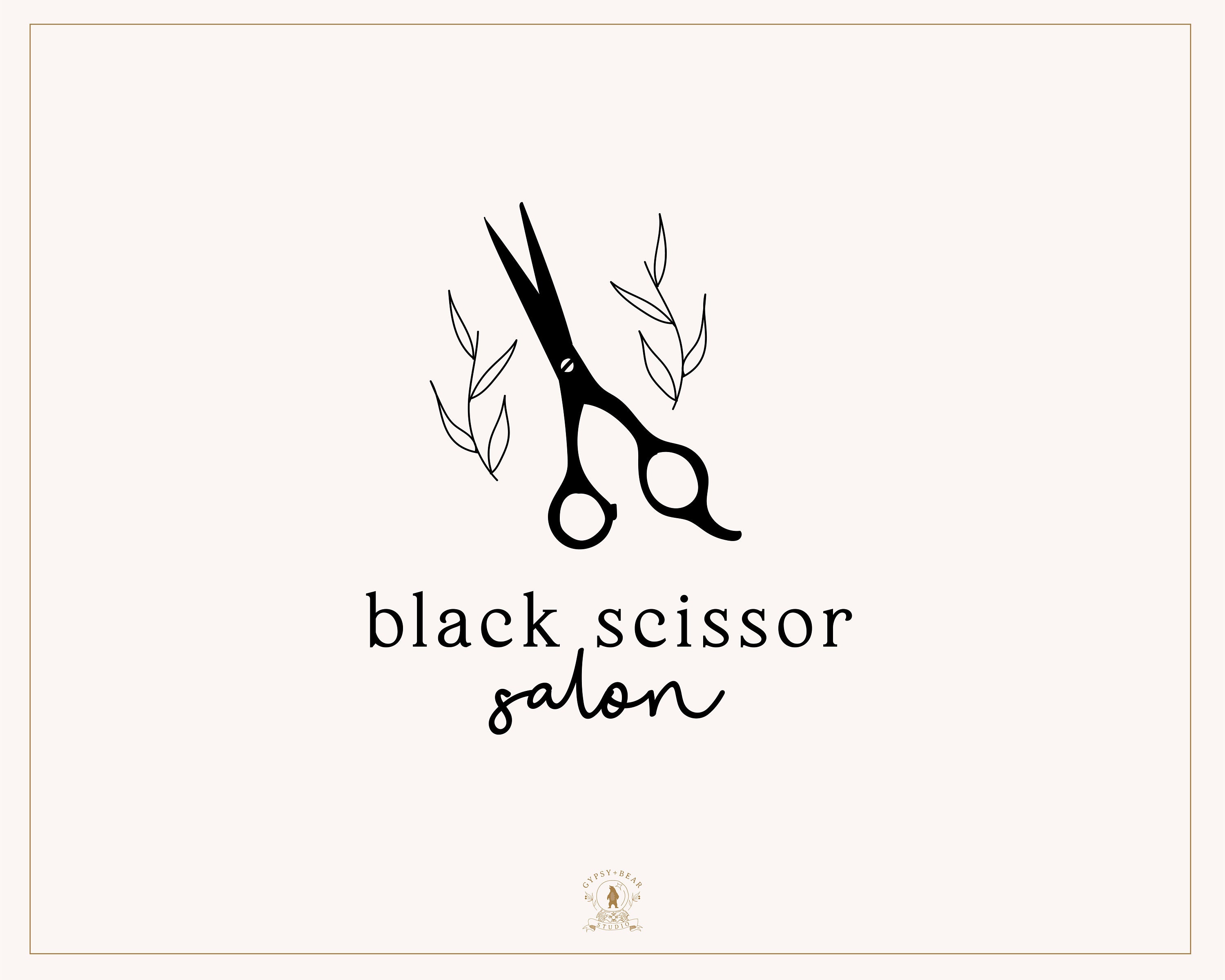 Premade Logo Hand Drawn Logo Scissor Logo. Hair Logo Salon | Etsy
