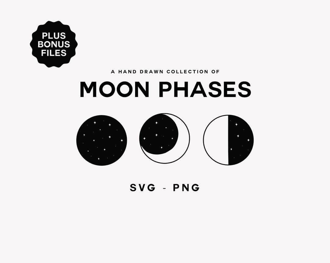 Moon Phase Vector, Moon PNG, Eclipse SVG, Instant Download - Commercial ...