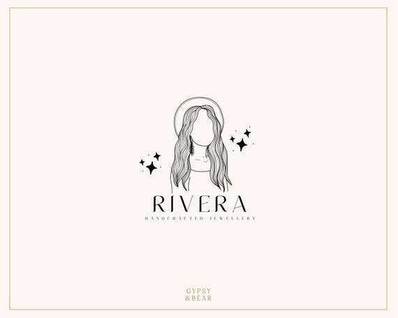 Premade Logo Boho Logo Hand Drawn Logo Woman Logo Bohemian - Etsy