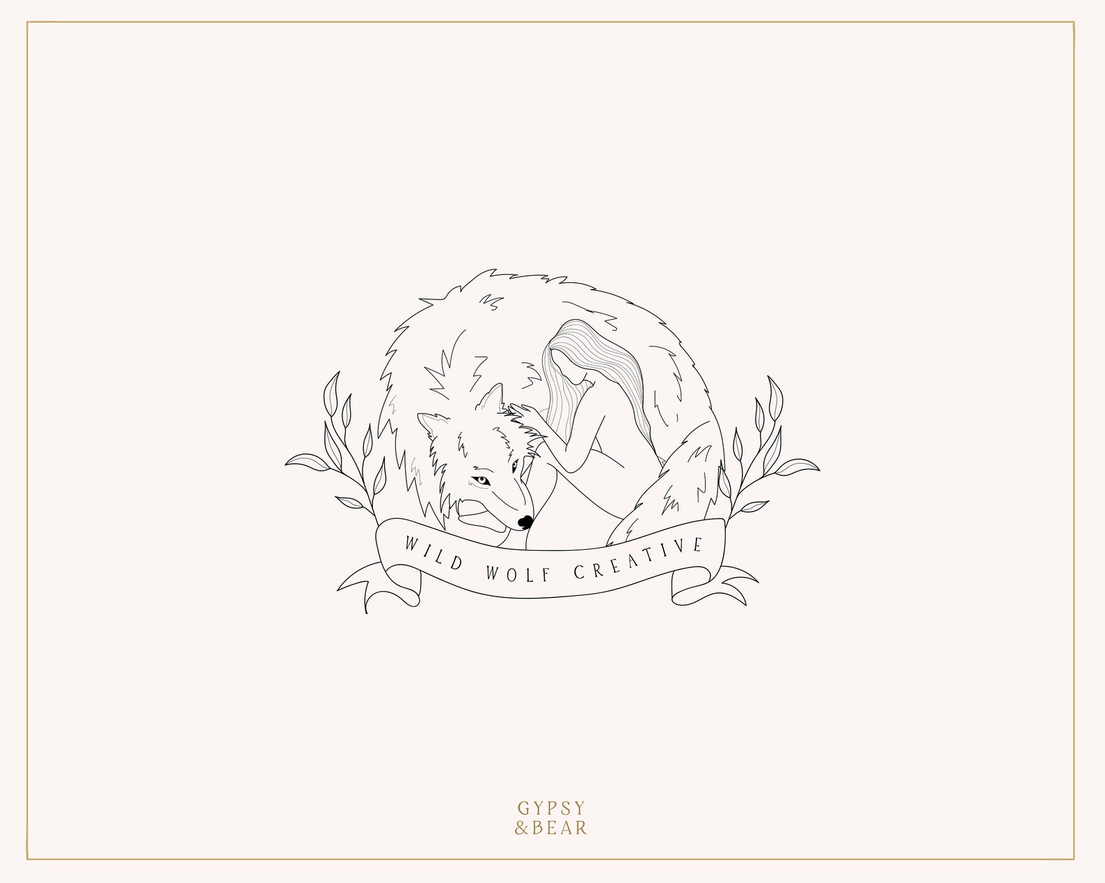 Premade Logo Wolf Logo Woman Logo Whimsical Logo Hand - Etsy UK