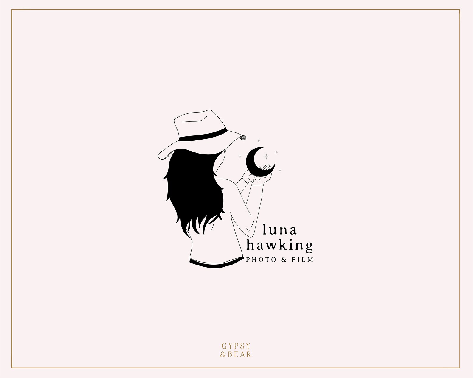 Premade Logo, Gypsy Logo, Moon Logo, Hand Drawn Logo, Magic Logo, Boho ...