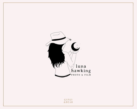 Premade Logo Gypsy Logo Moon Logo Hand Drawn Logo Magic - Etsy