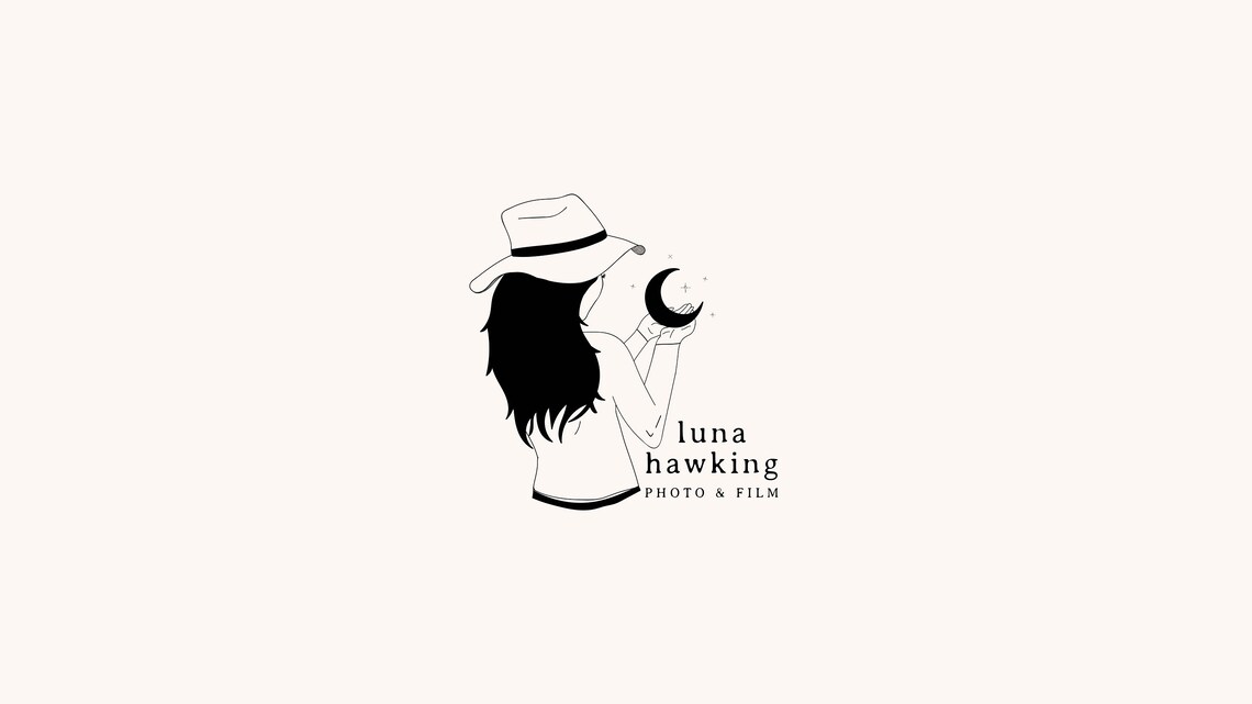 Premade Logo Gypsy Logo Moon Logo Hand Drawn Logo Magic | Etsy