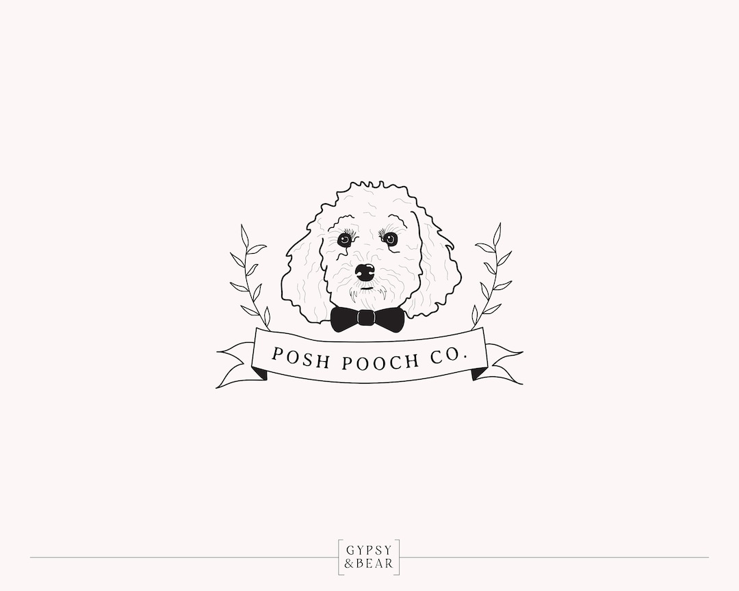 Premade Dog Logo, Cavachon, Poochon, Cavapoo Dog Logo, Dog Walking, Dog ...