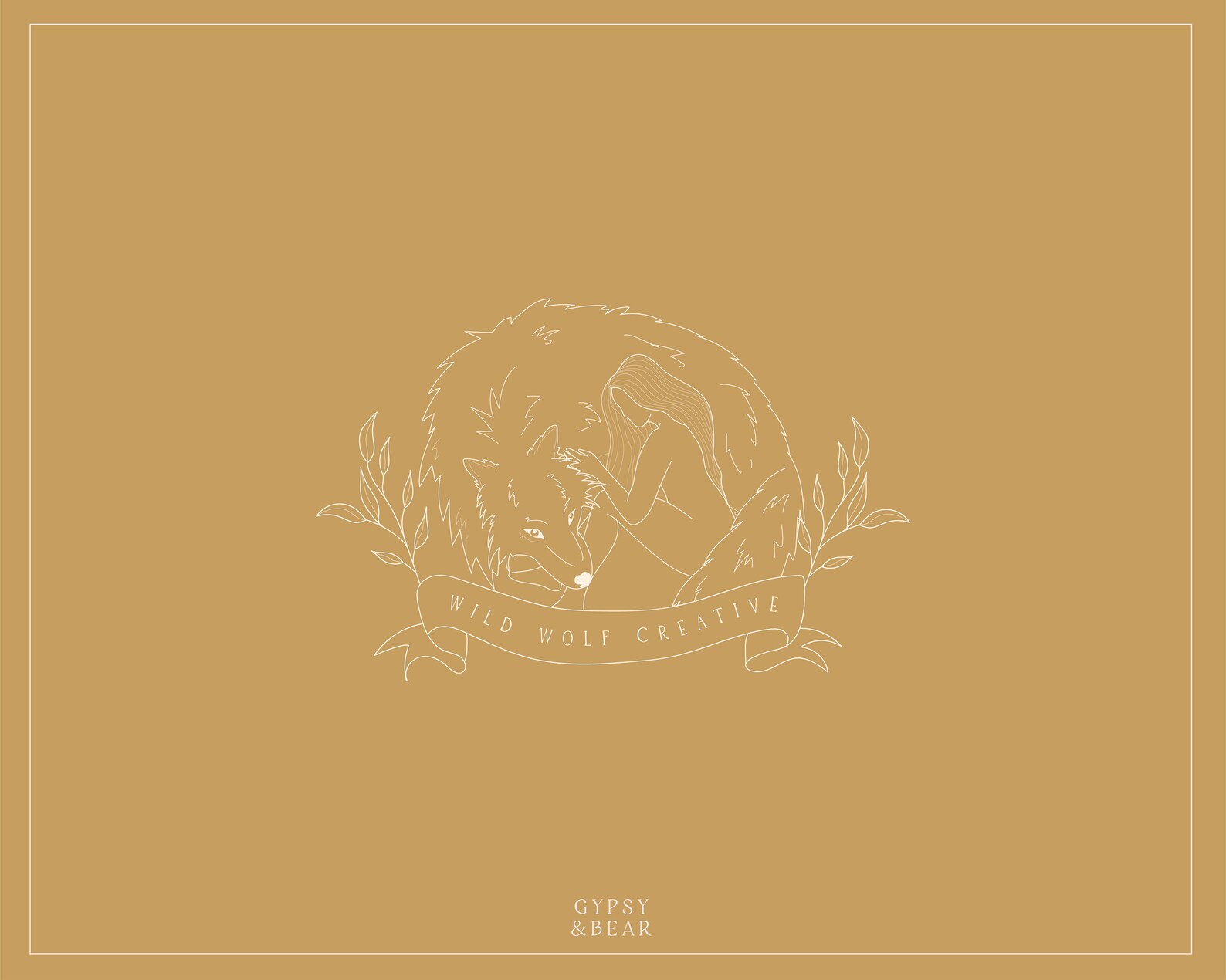 Premade Logo Wolf Logo Woman Logo Whimsical Logo Hand | Etsy