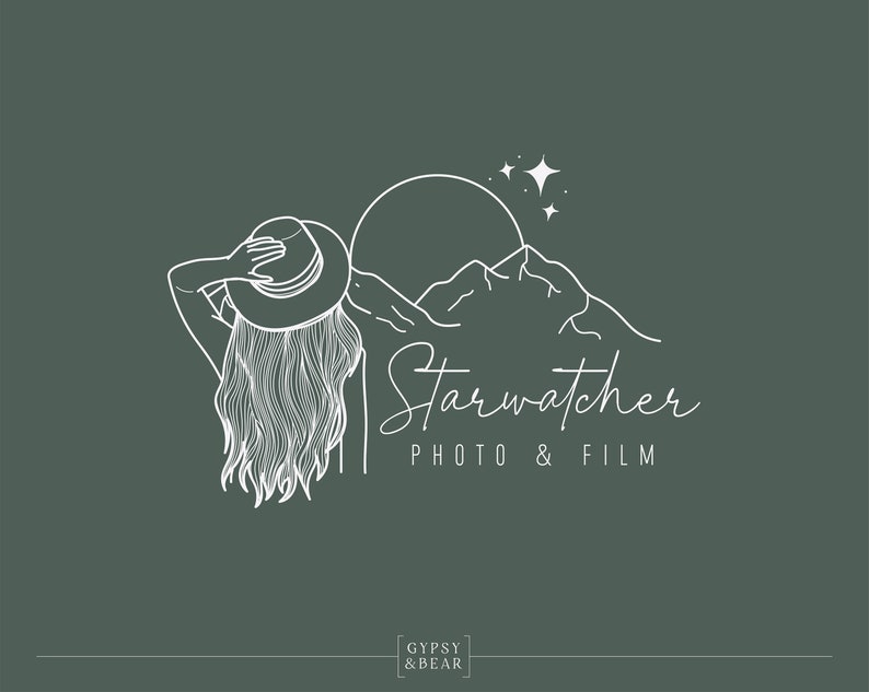 Premade Logo Boho Logo Portait Logo Woman Logo Desert - Etsy