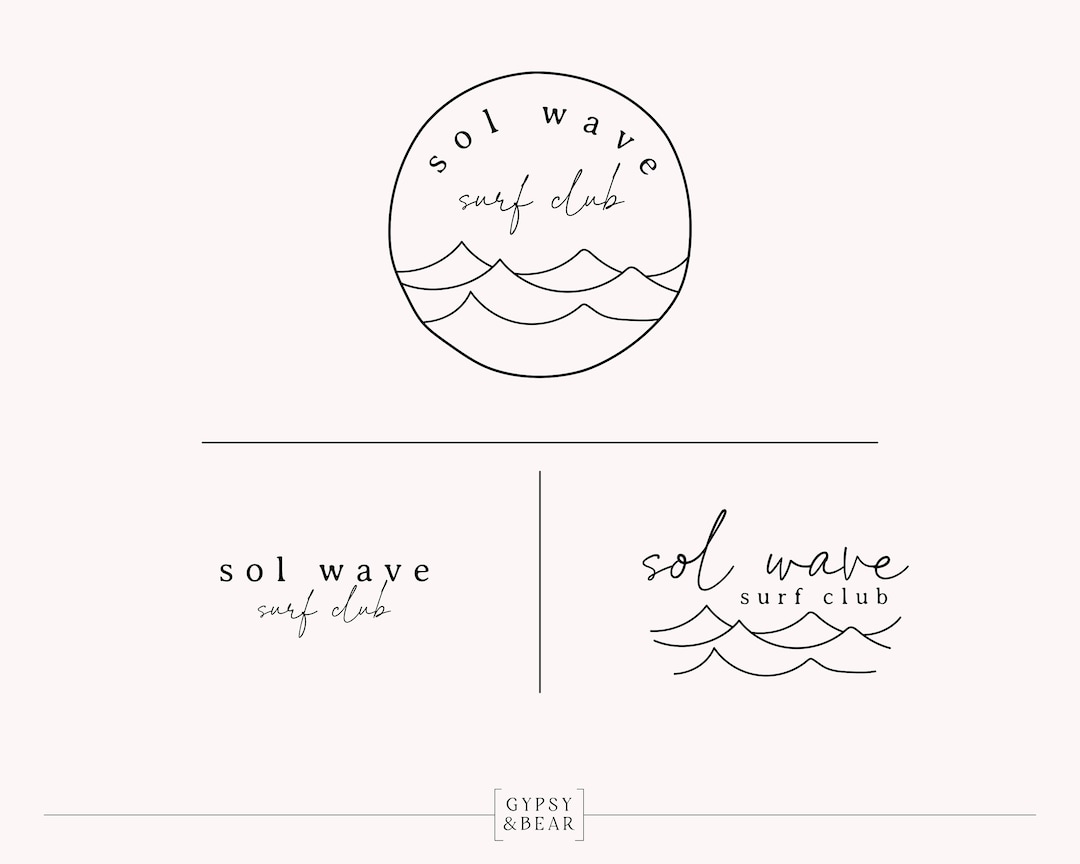 Premade Branding Kit, Sea Logo, Nautical Logo, Surf Logo, Beach Logo ...