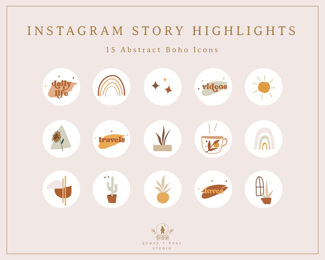 Instagram Story Highlight Icons Hand Drawn Icons Abstract - Etsy