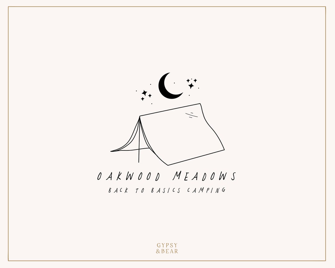 Premade Campsite Logo, Camping Logo, Outdoor Logo, Boho Logo, Dreamer ...